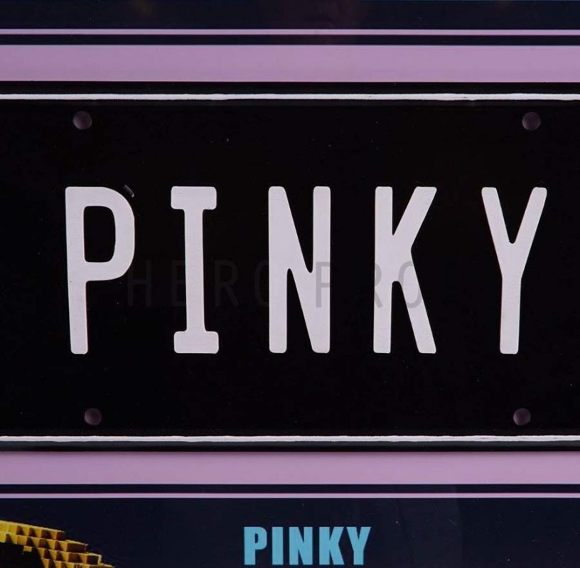 Pac-Man Ghost PINKY License Plate Display from Pixels - HeroProp.com
