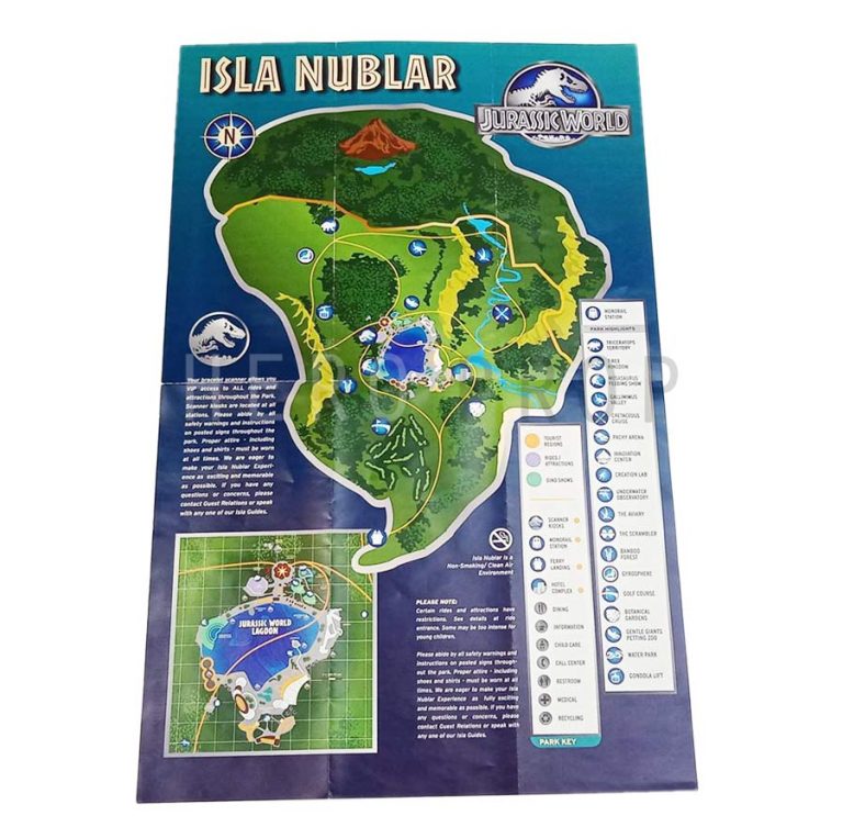 Jurassic World Visitor Map Brochure - HeroProp.com