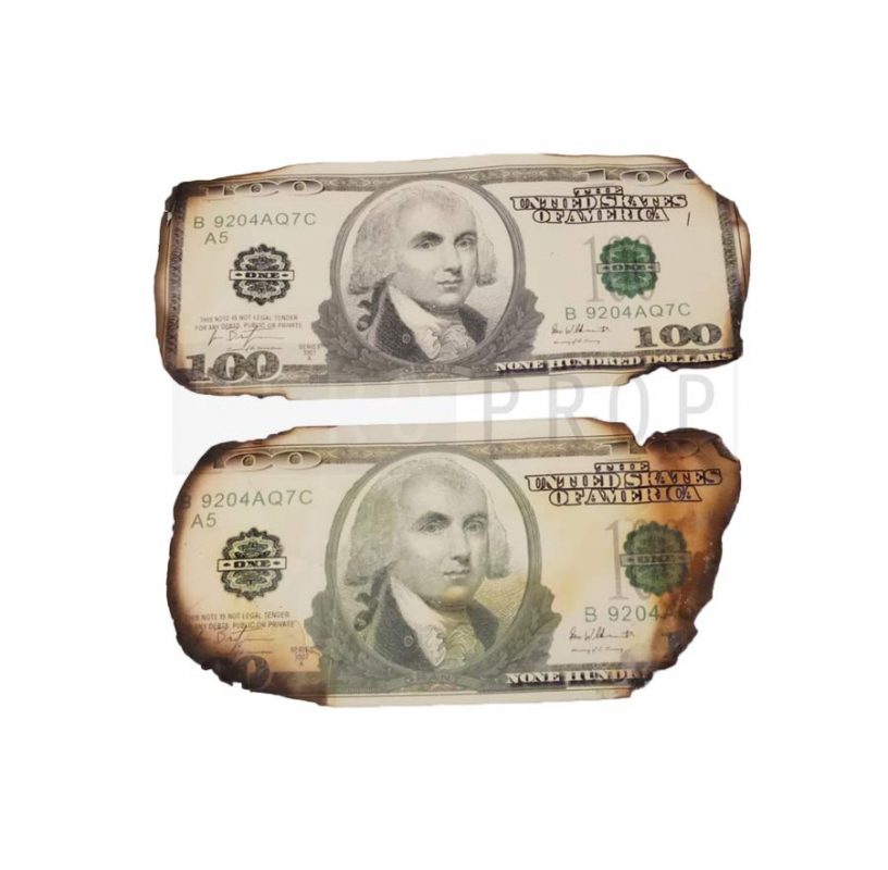 Batman: The Dark Knight Prop Burnt $100 Bills - HeroProp.com