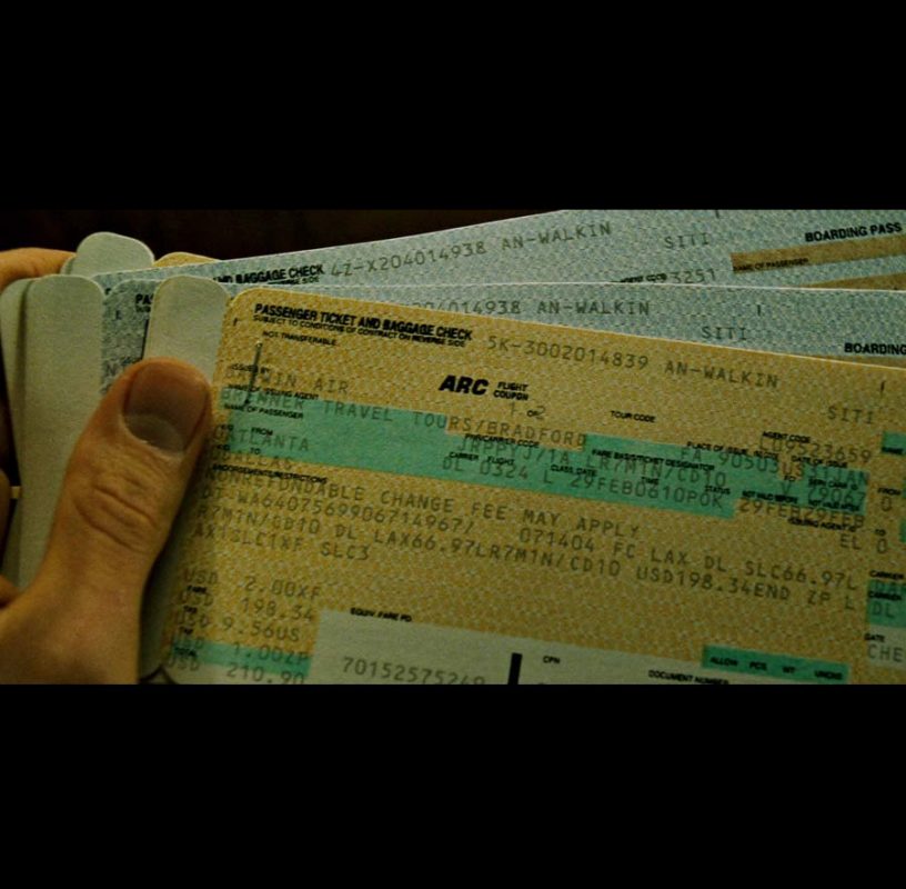 Fight Club / Tyler Durden’s (Brad Pitt) Passenger Tickets – HeroProp.com