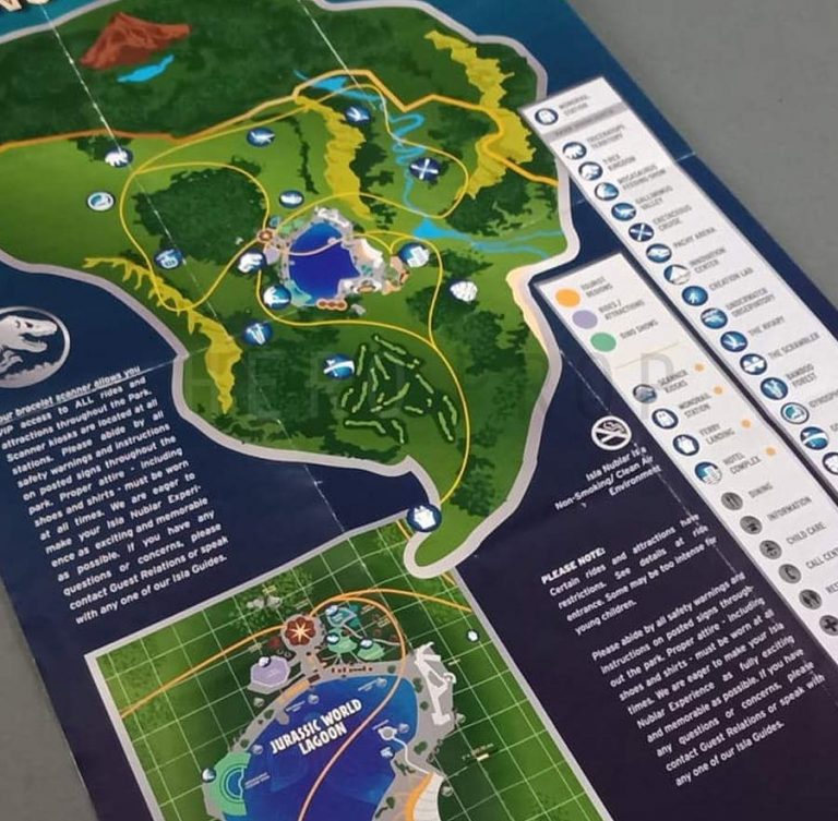 Jurassic World Visitor Map Brochure - HeroProp.com