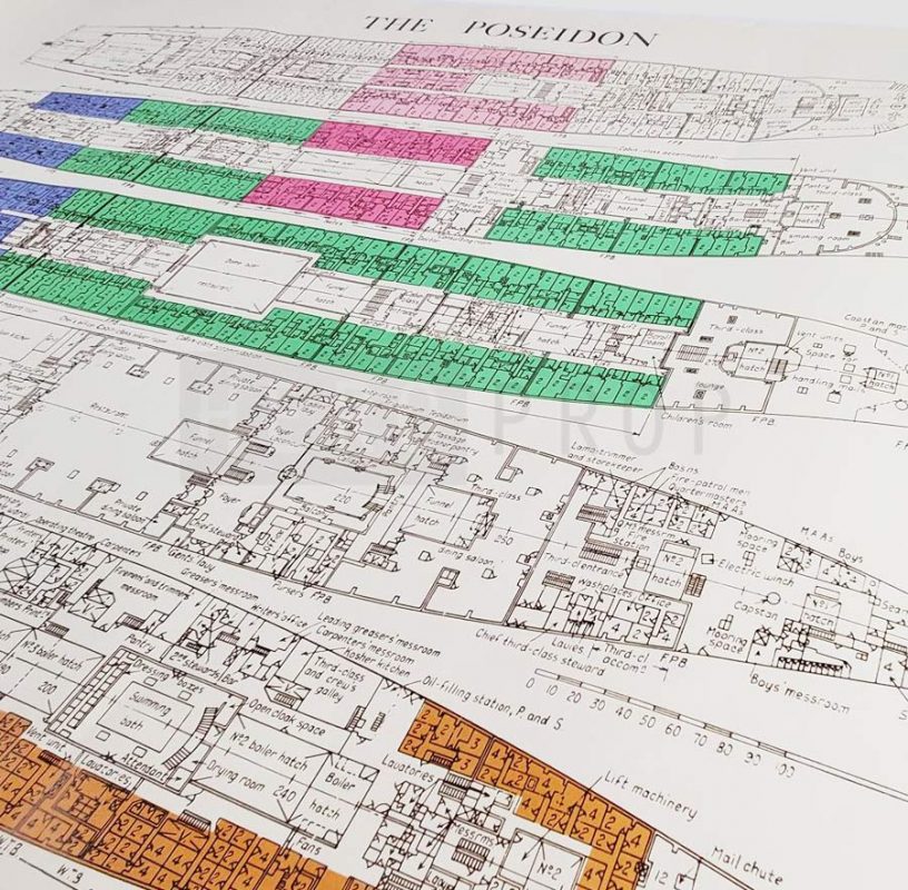 Beyond the Poseidon Adventure Poseidon Schematic Map - HeroProp.com