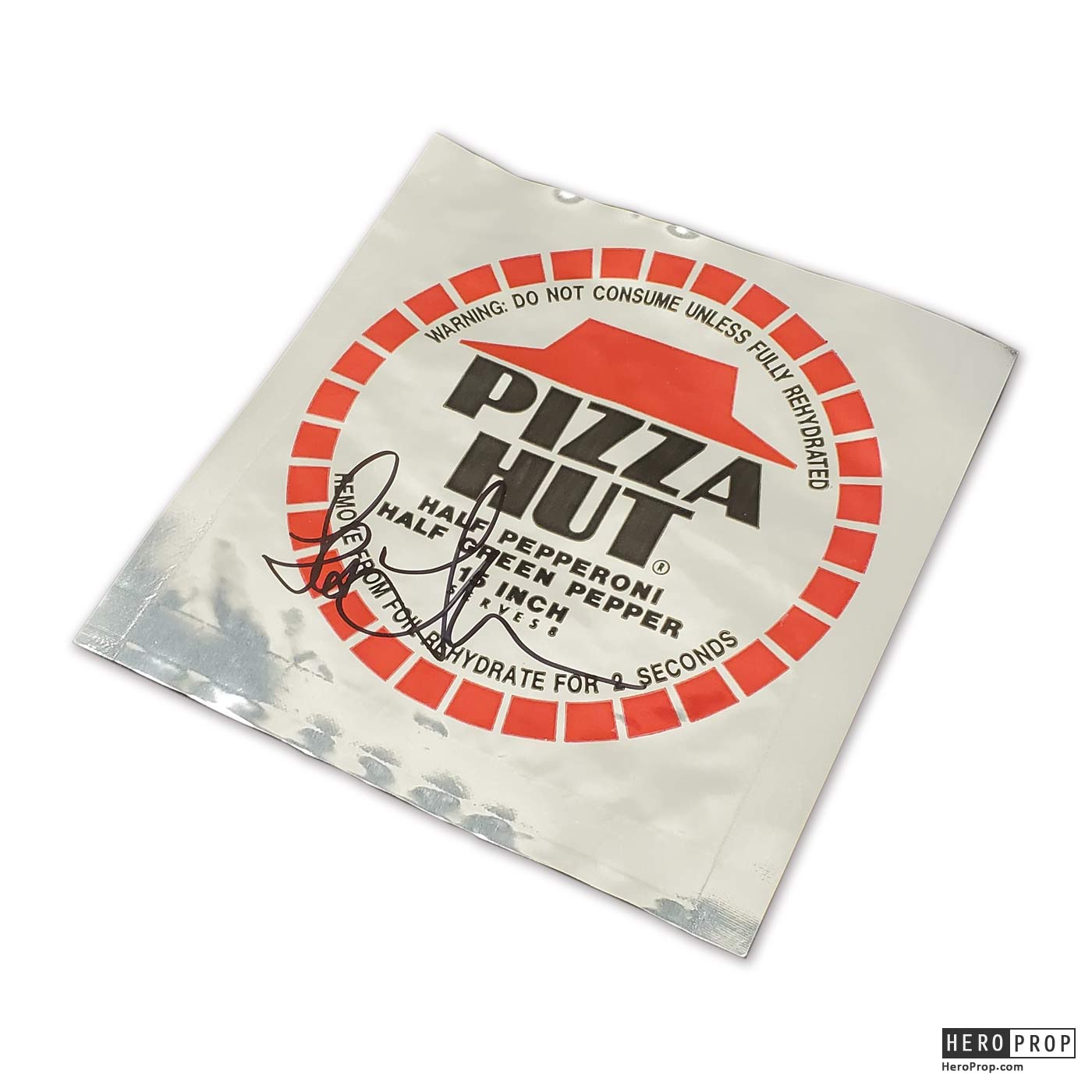 Back to the Future II – Signed Pizza Hut Bag – HeroProp.com
