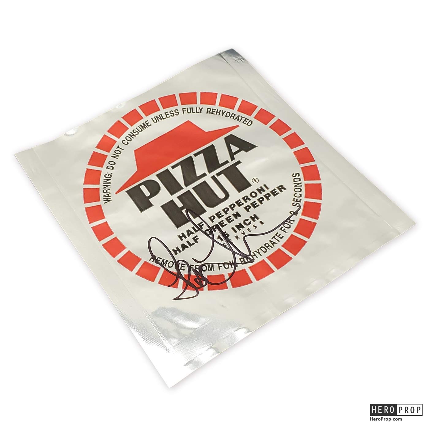 Back to the Future II – Signed Pizza Hut Bag – HeroProp.com