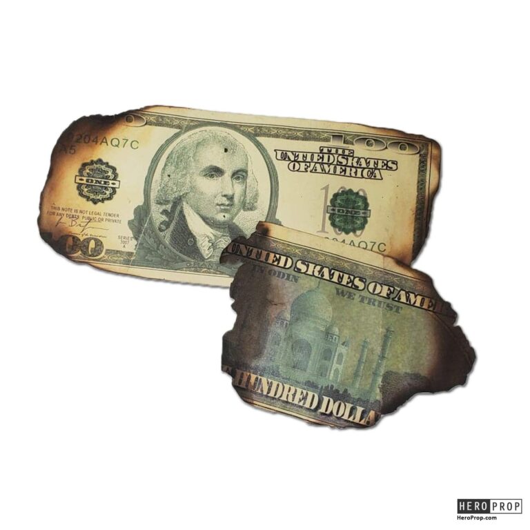Batman: The Dark Knight Prop Burnt $100 Bills – HeroProp.com