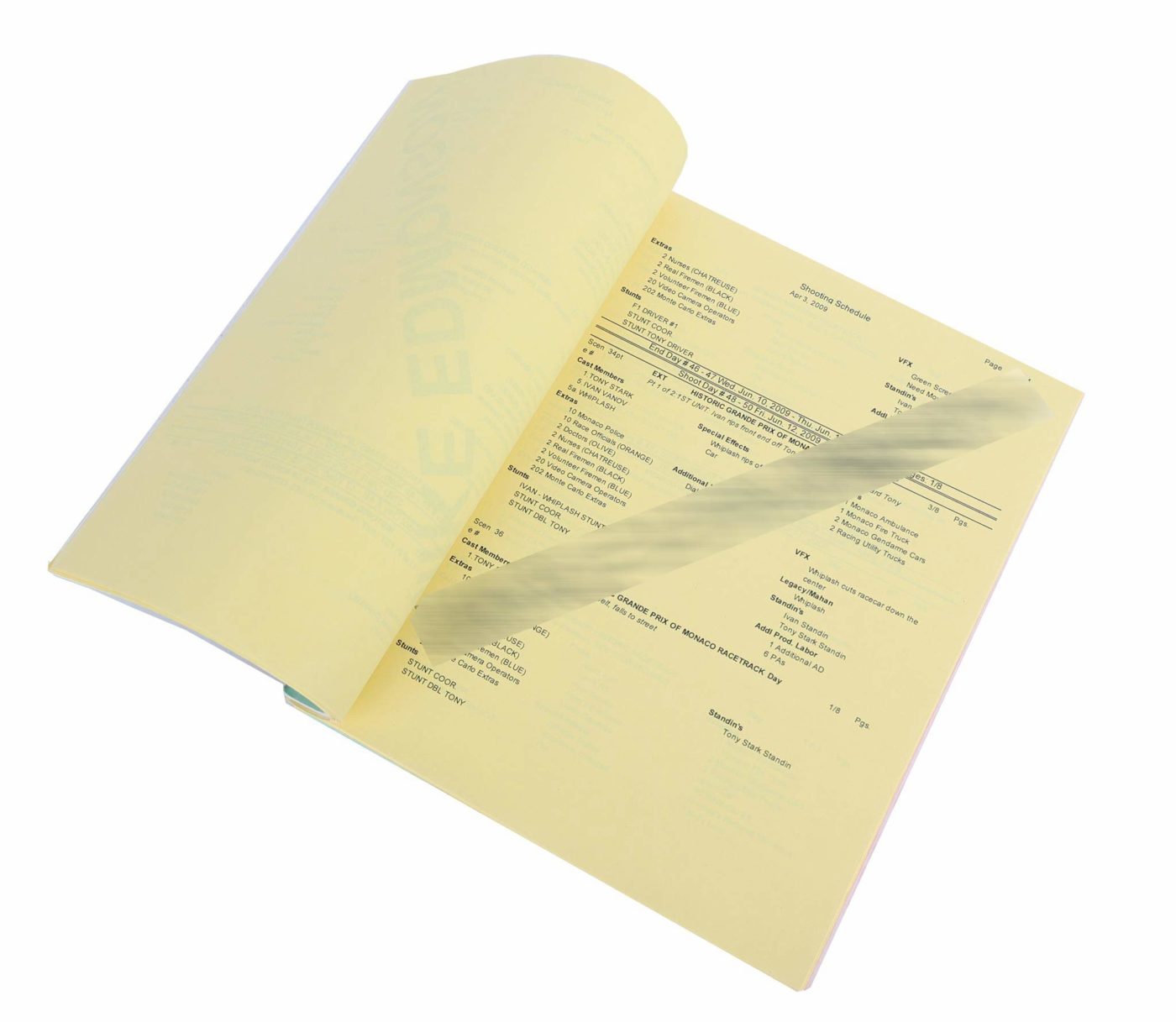 Iron Man 2 - Draft Script and Shooting Schedule - HeroProp.com